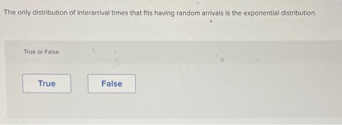 Solved The only distribution of interarrival times that fits | Chegg.com