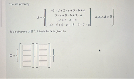Solved The set given | Chegg.com