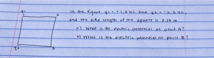 Solved A in the figure giot 1.6 nc and 2. -2.2nc, and the | Chegg.com