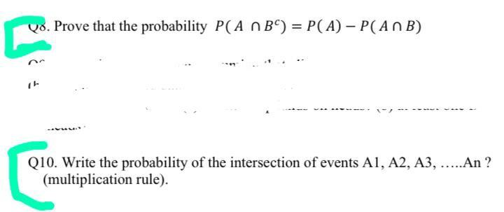 Solved 40. Prove that the probability P(ANB) = P(A) - P(ANB) | Chegg.com