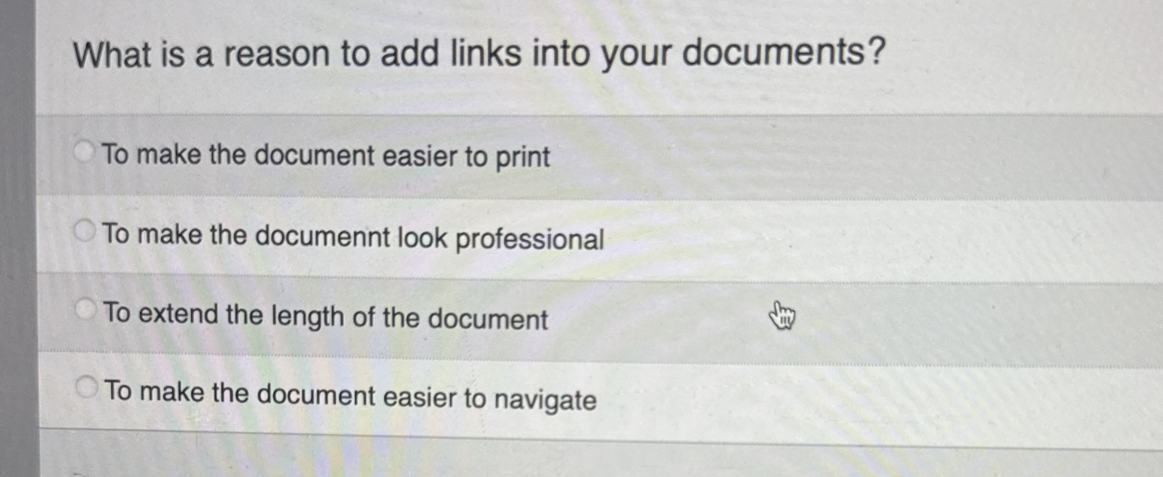 Solved What is a reason to add links into your documents?To | Chegg.com