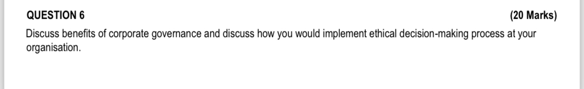 Solved QUESTION 6(20 ﻿Marks)Discuss benefits of corporate | Chegg.com