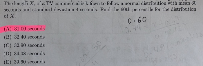 Solved The length X, of a TV commercial is known to follow a | Chegg.com