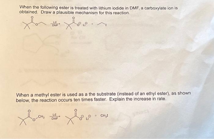 Solved When the following ester is treated with lithium | Chegg.com