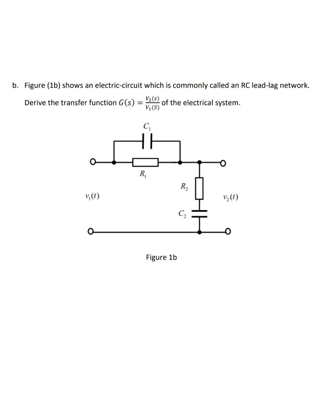 Solved b. Figure (1b) shows an electric-circuit which is | Chegg.com