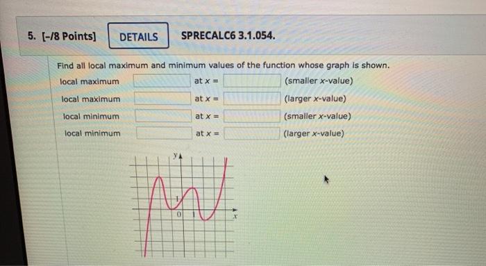 Solved 5. (-18 Points] DETAILS SPRECALC6 3.1.054. Find all | Chegg.com