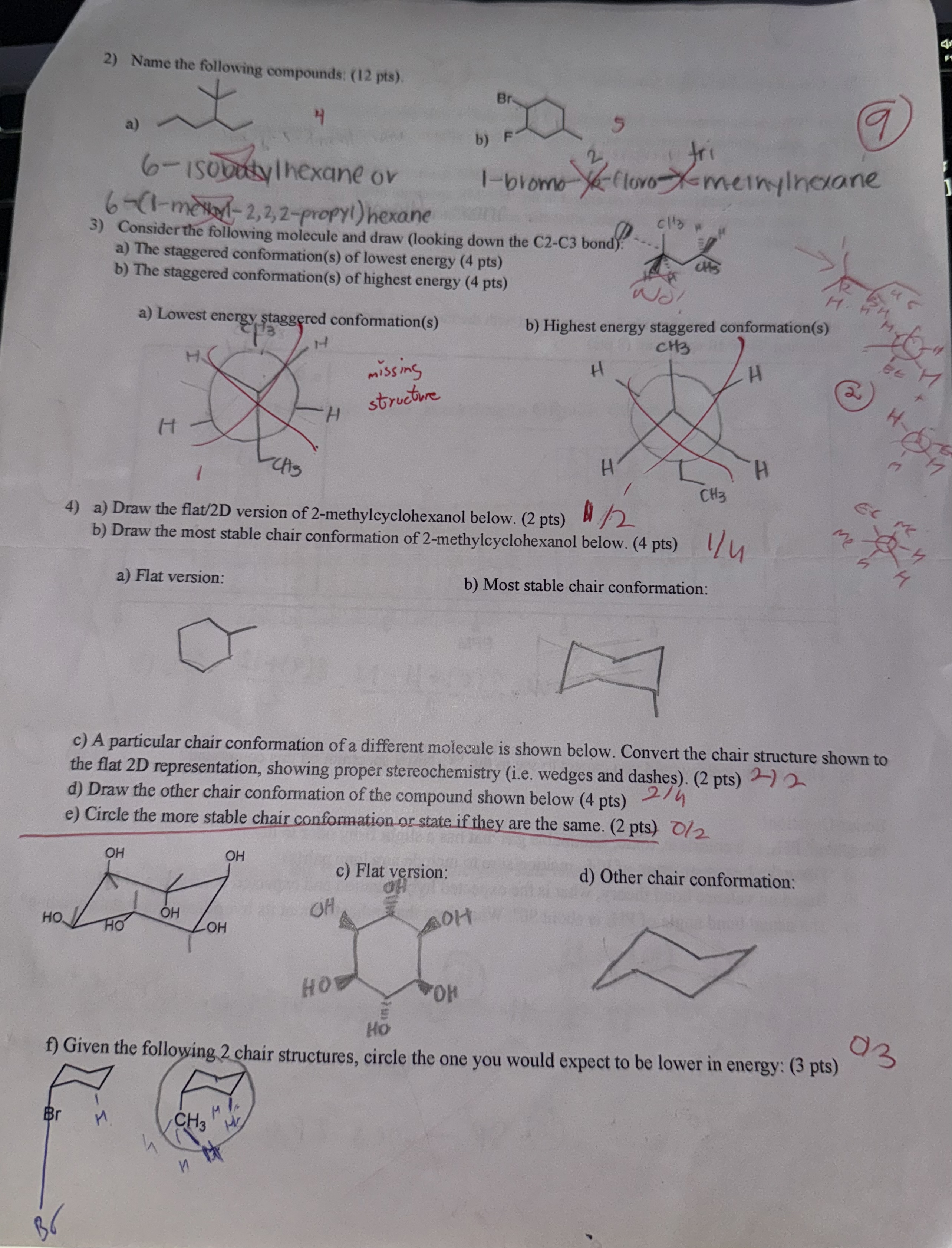 Solved help me solve these problems from my exams ﻿2) ﻿Name | Chegg.com