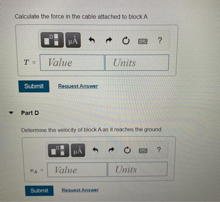 Solved The 420-ib block A is h 47 ft above the ground when | Chegg.com