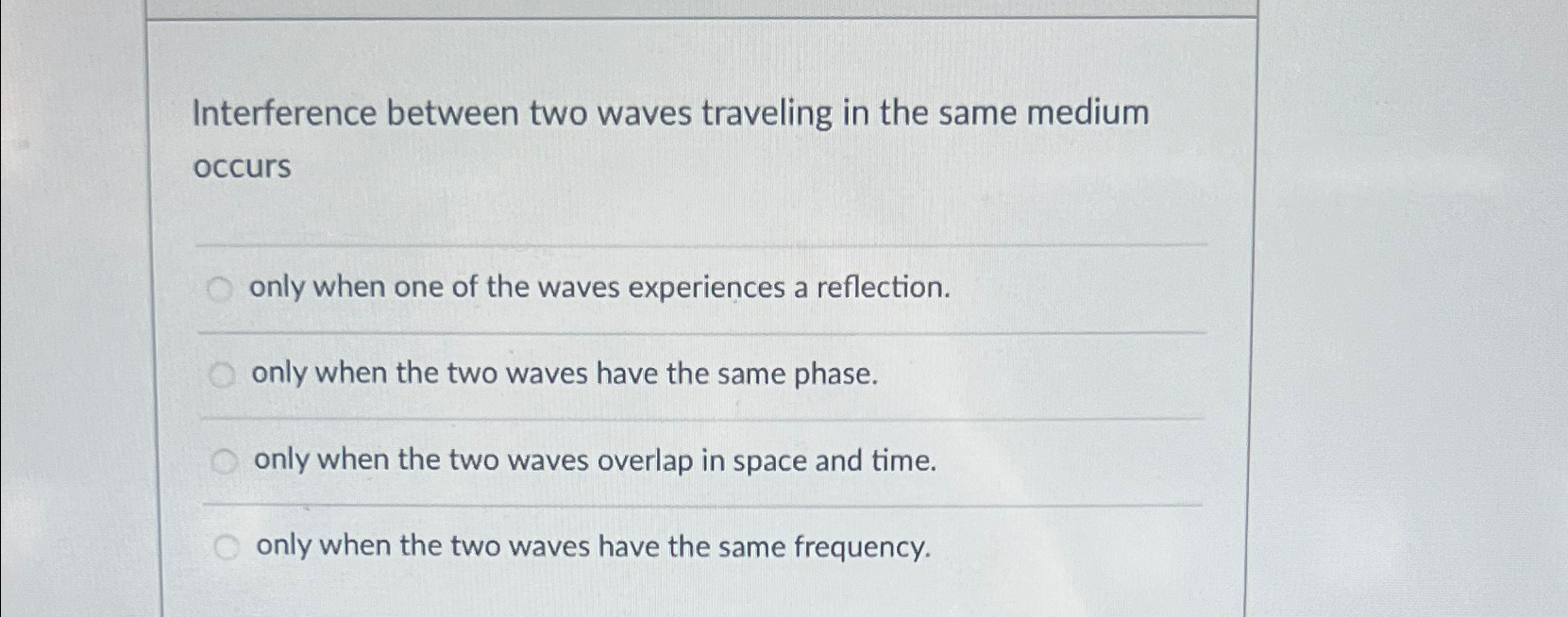 Solved Interference between two waves traveling in the same | Chegg.com