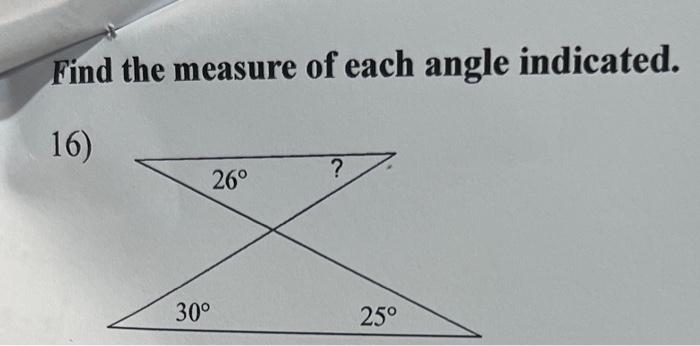 Solved Find the measure of each angle indicated. | Chegg.com