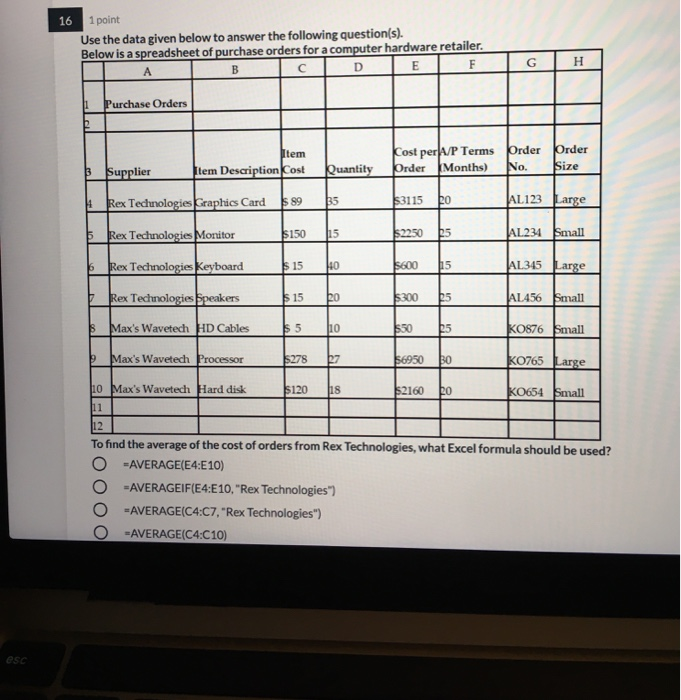 Solved 10 1 point Solve the problem Which of the following | Chegg.com