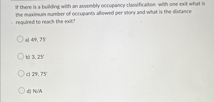 Solved If there is a building with an assembly occupancy | Chegg.com