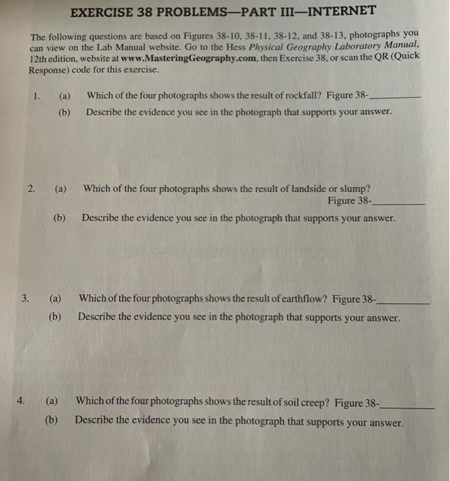 EXERCISE 38 PROBLEMS-PART III-INTERNET The following | Chegg.com