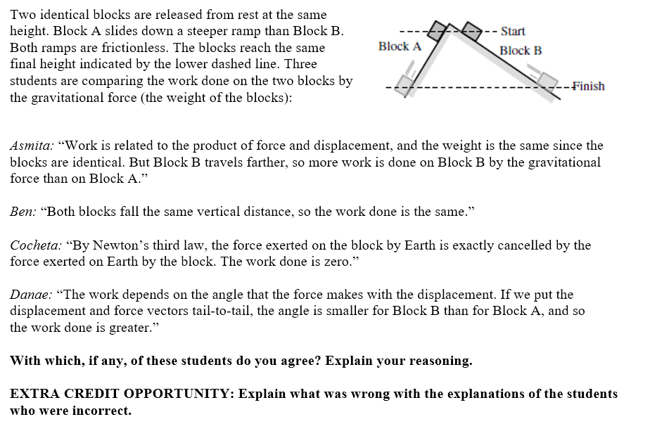 Solved Two identical blocks are released from rest at the | Chegg.com