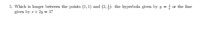 Solved Which is longer between the points (1,1) ﻿and (2,12) | Chegg.com