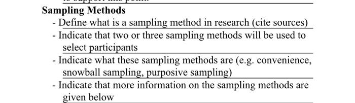 Sampling Methods - Define what is a sampling method | Chegg.com