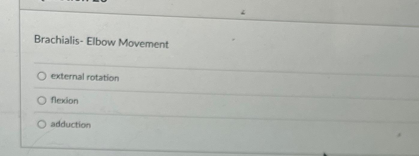 Solved Brachialis-Elbow Movementexternal | Chegg.com