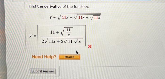 Solved Find the derivative of the function. | Chegg.com
