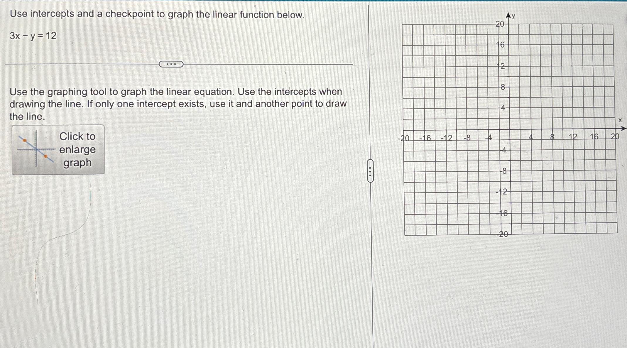 Solved Use intercepts and a checkpoint to graph the linear | Chegg.com