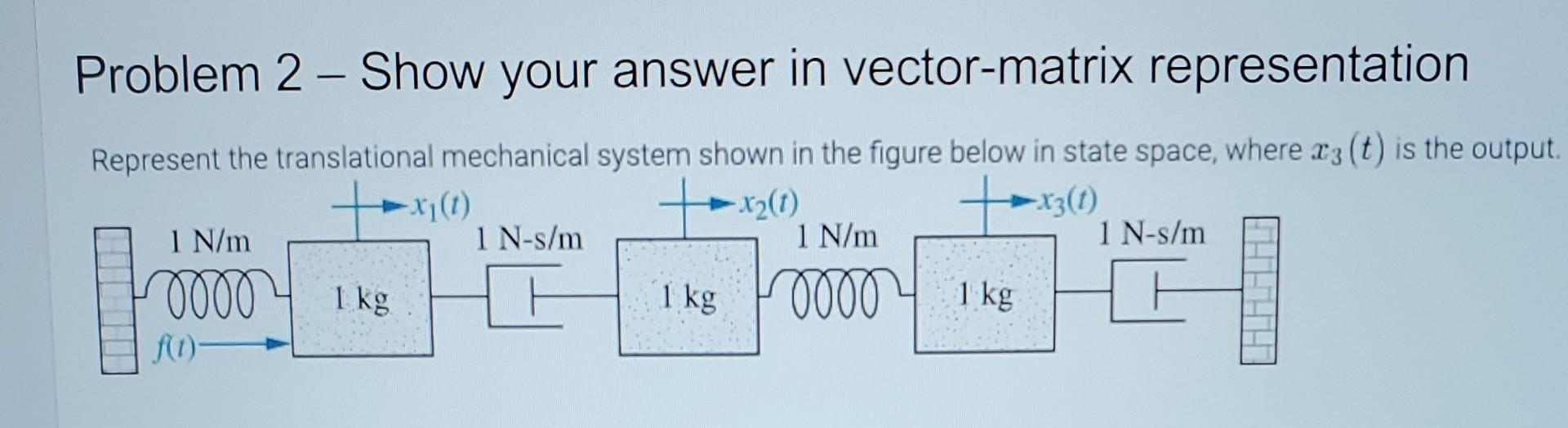 Solved Problem 2 - Show your answer in vector-matrix | Chegg.com
