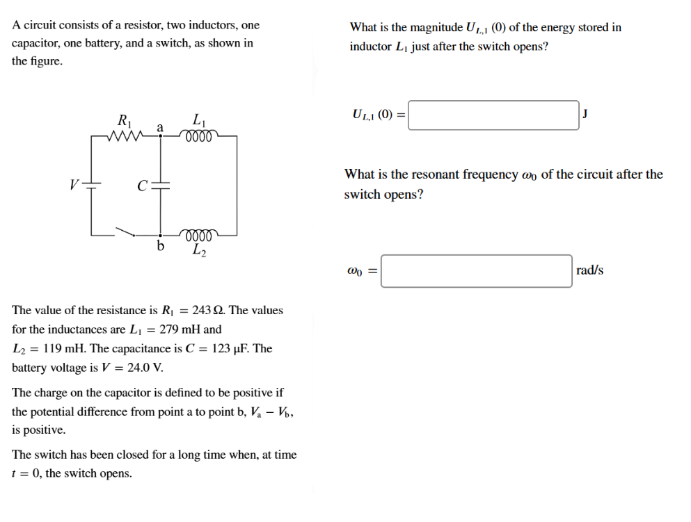 Solved A circuit consists of ﻿a resistor, two inductors, | Chegg.com
