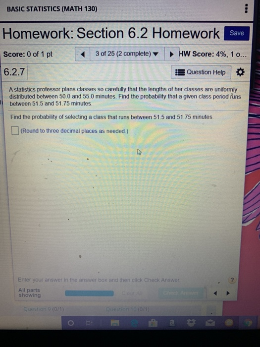 Solved BASIC STATISTICS (MATH 130) Homework: Section 6.2 | Chegg.com