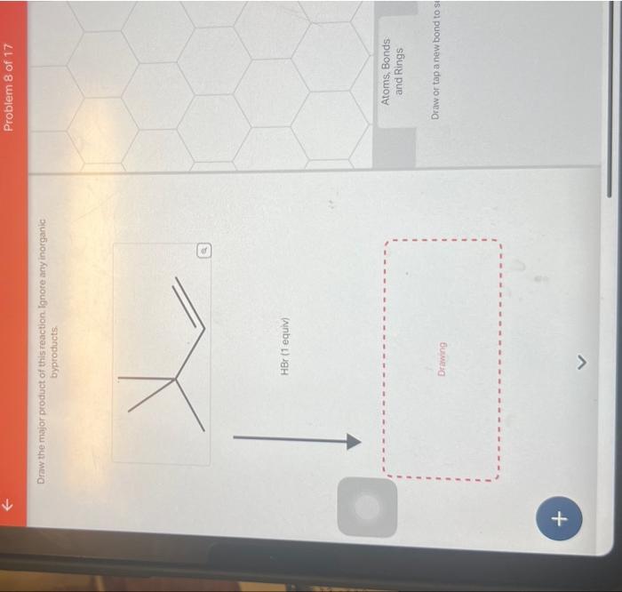 Solved Draw the major product of this reaction. Ignore any | Chegg.com