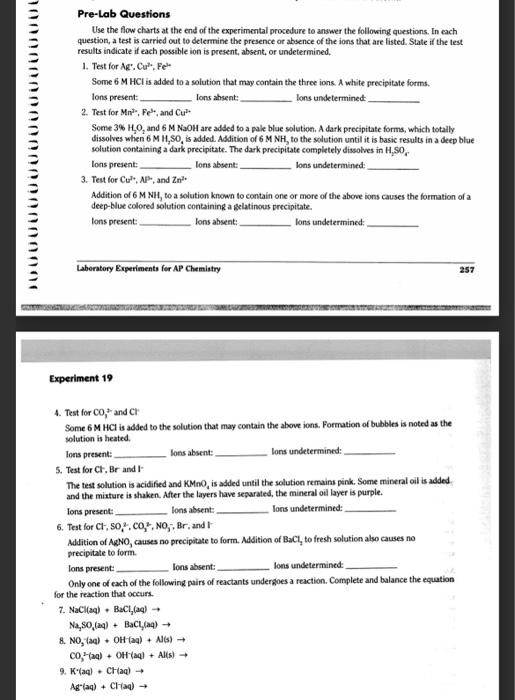 Solved Pre-Lab Questions Use the flow charts at the end of | Chegg.com