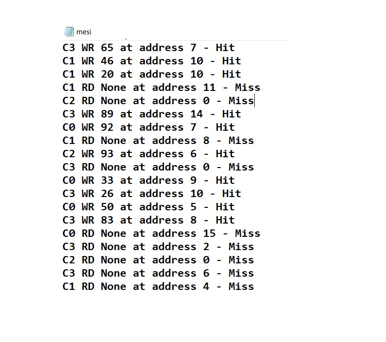 Solved I am simulating mesi protocol this is my log file, | Chegg.com