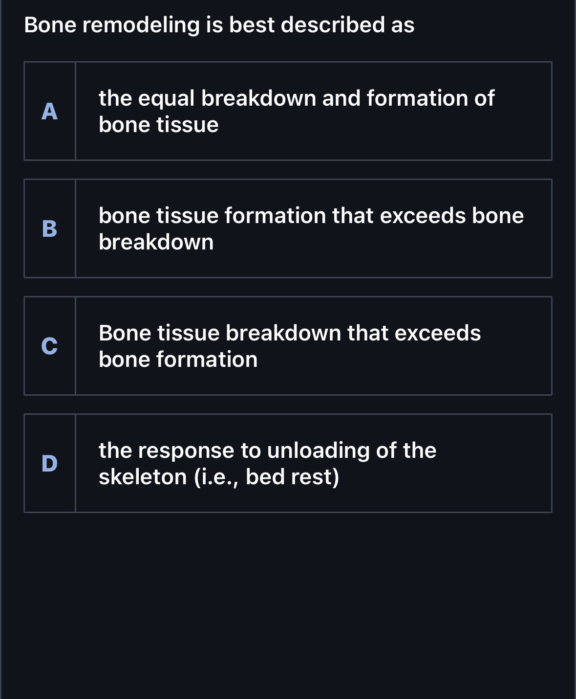Solved Bone remodeling is best described asA the equal | Chegg.com