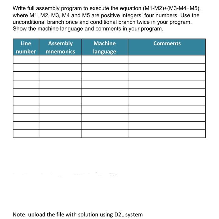 Solved Write full assembly program to execute the equation | Chegg.com Solved Write full assembly program to execute the equation | Chegg.com