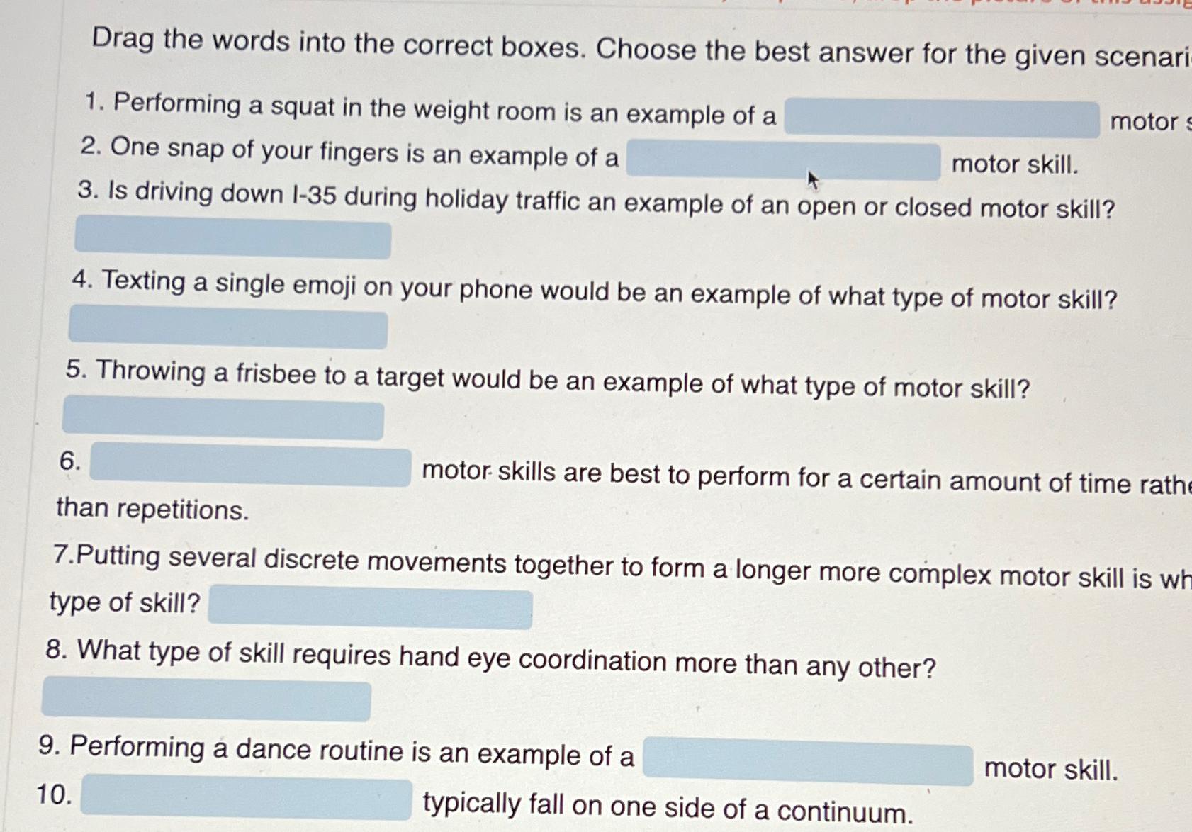 Solved Drag the words into the correct boxes. Choose the | Chegg.com