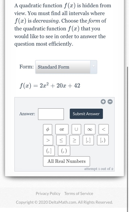 Solved A quadratic function f(x) is hidden from view. You | Chegg.com