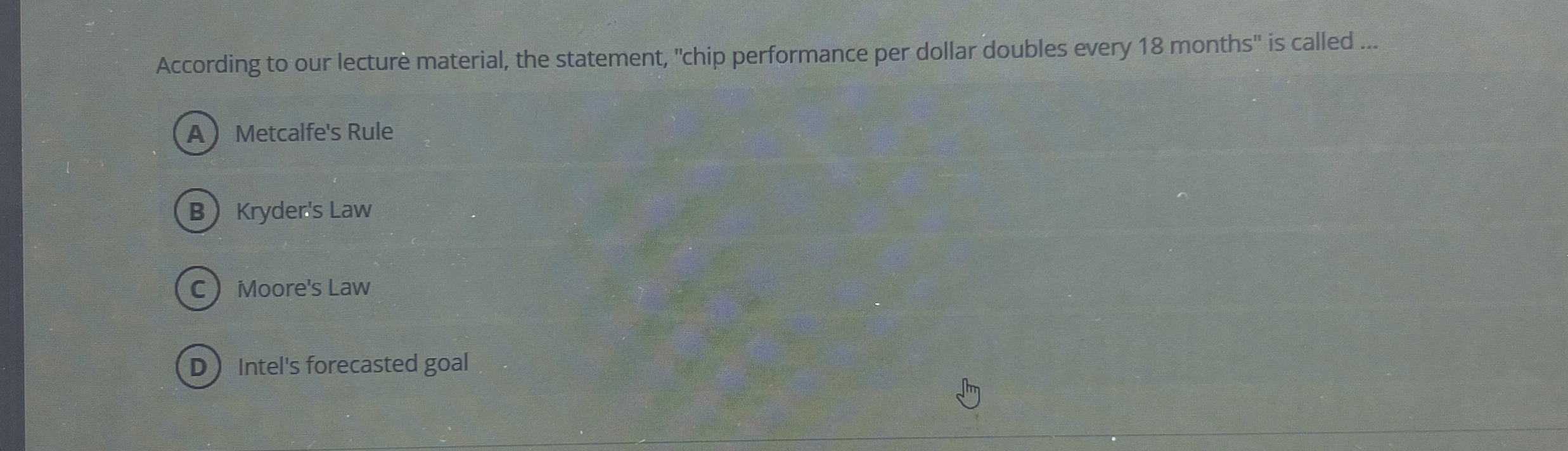 Solved According to our lecture material, the statement, | Chegg.com