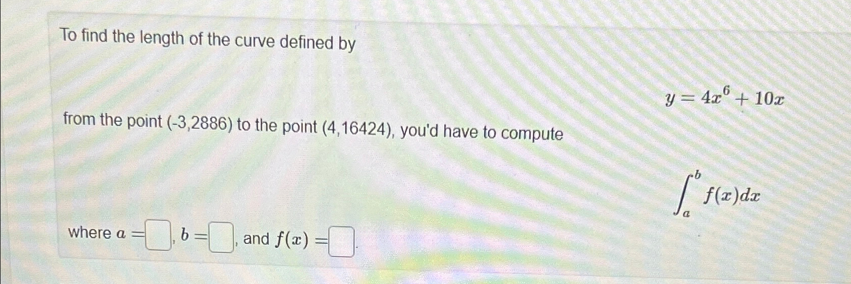 Solved To find the length of the curve defined | Chegg.com