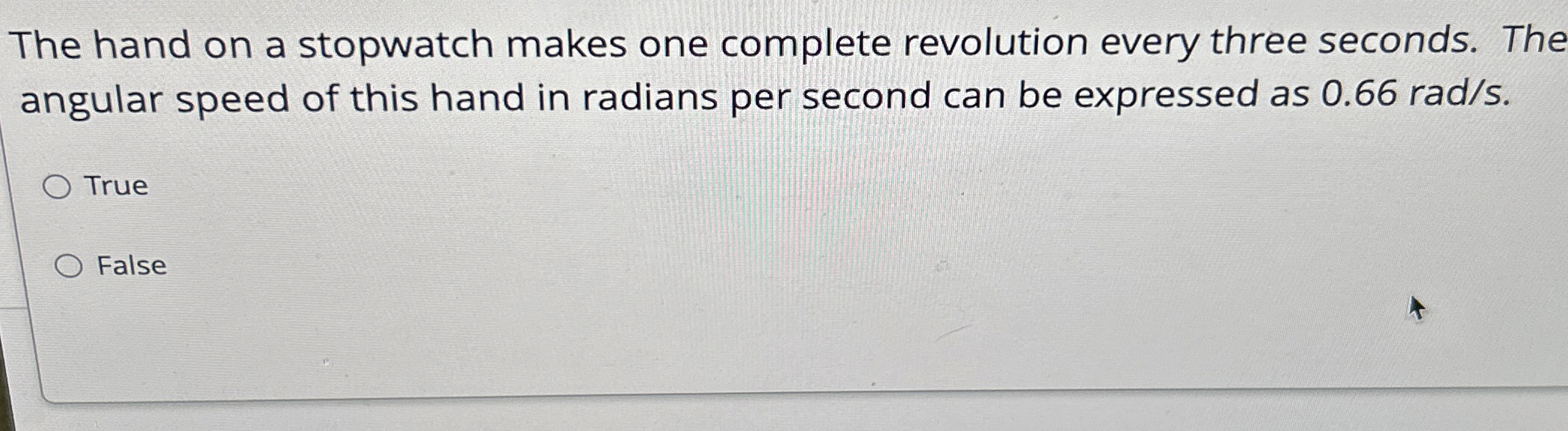 Solved The hand on a stopwatch makes one complete revolution | Chegg.com