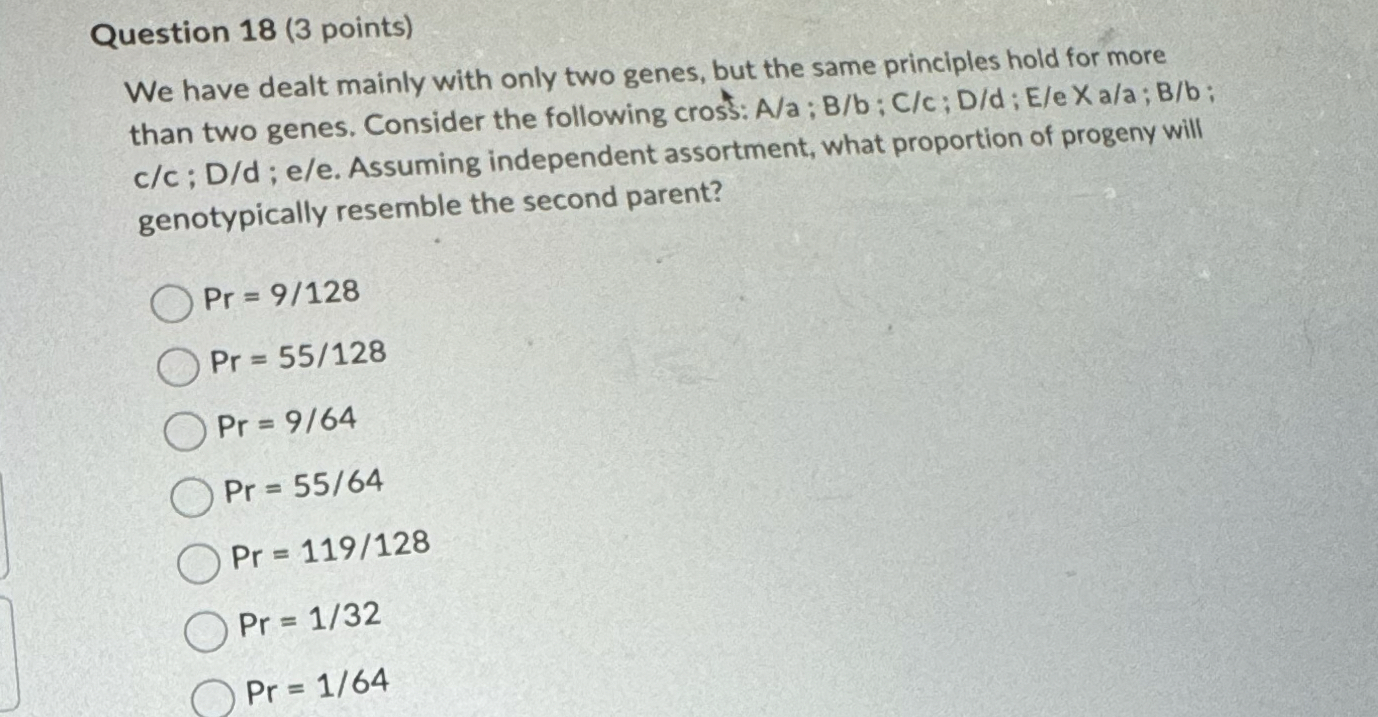 Solved Question 18 (3 ﻿points)We have dealt mainly with only | Chegg.com
