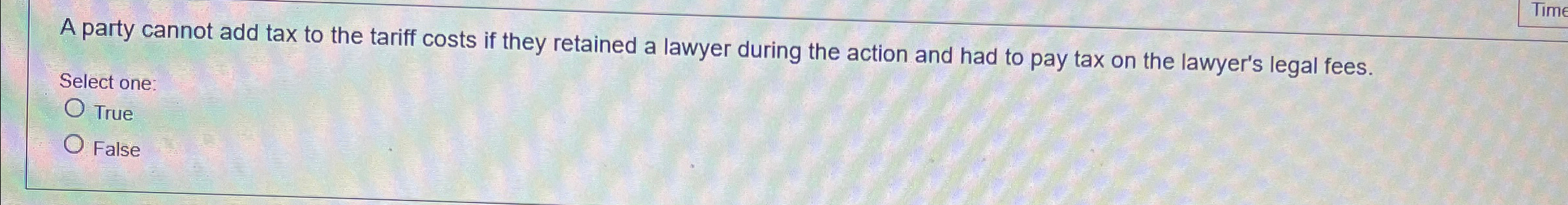 Solved A party cannot add tax to the tariff costs if they | Chegg.com