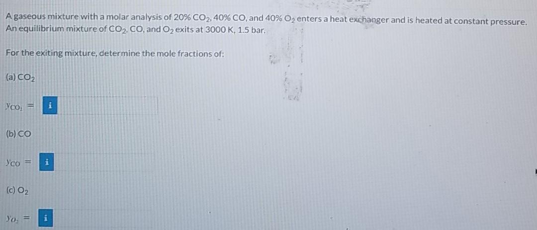 Solved A gaseous mixture with a molar analysis of 20% CO2, | Chegg.com