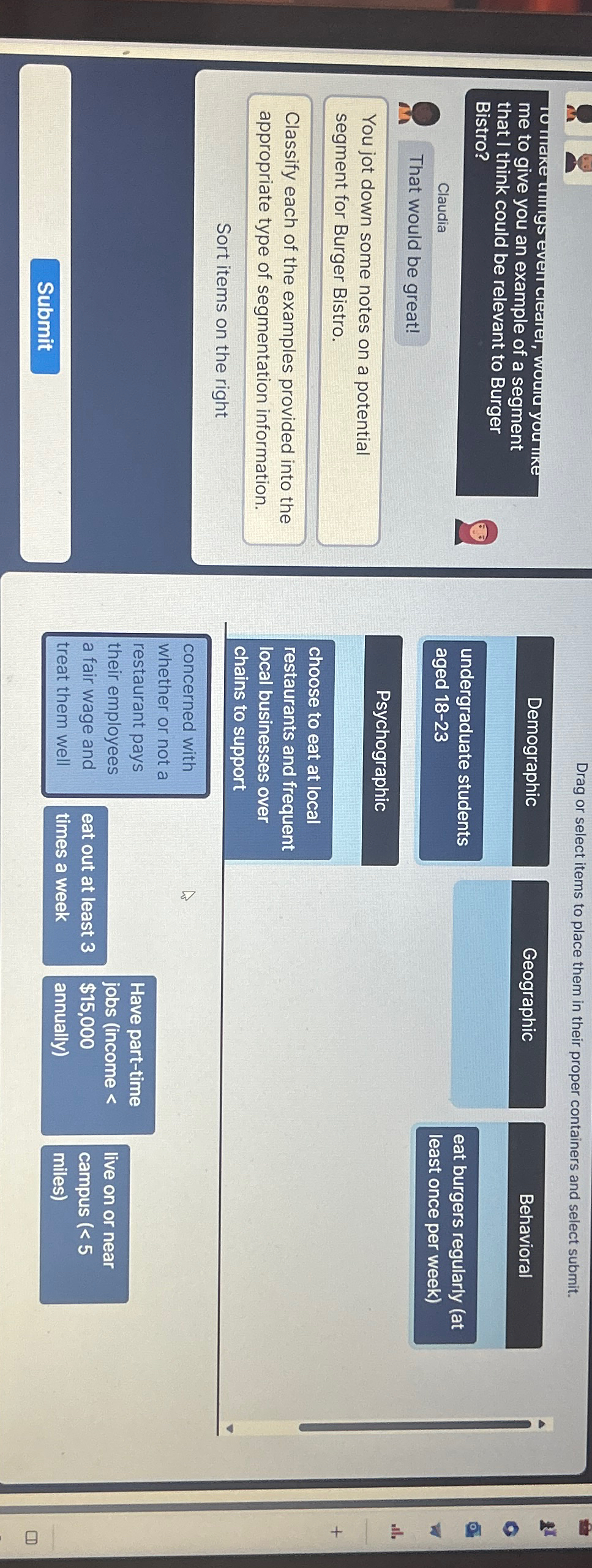Solved Drag or select items to place them in their proper | Chegg.com