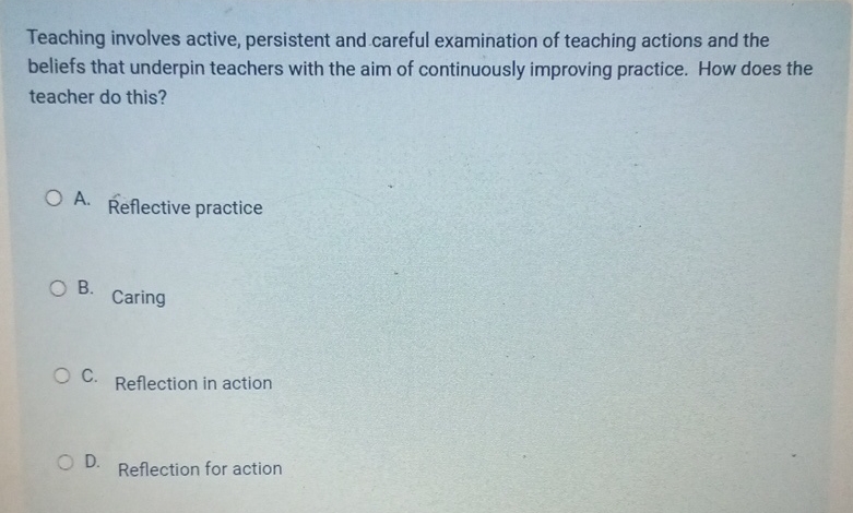 Solved Teaching involves active, persistent and careful | Chegg.com