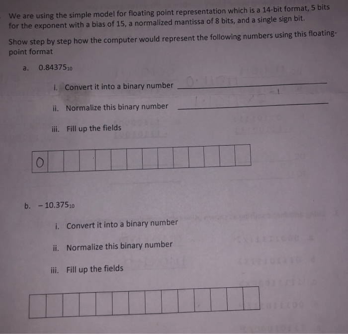 Solved We are using the simple model for floating point | Chegg.com