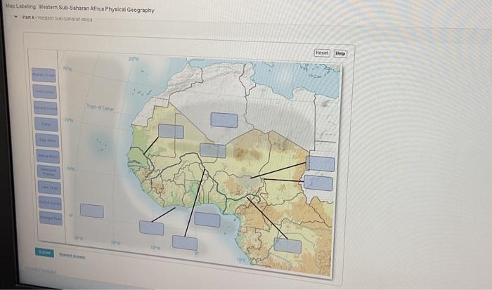 Map Labeling: Western Sub-Saharan Africa Physical | Chegg.com