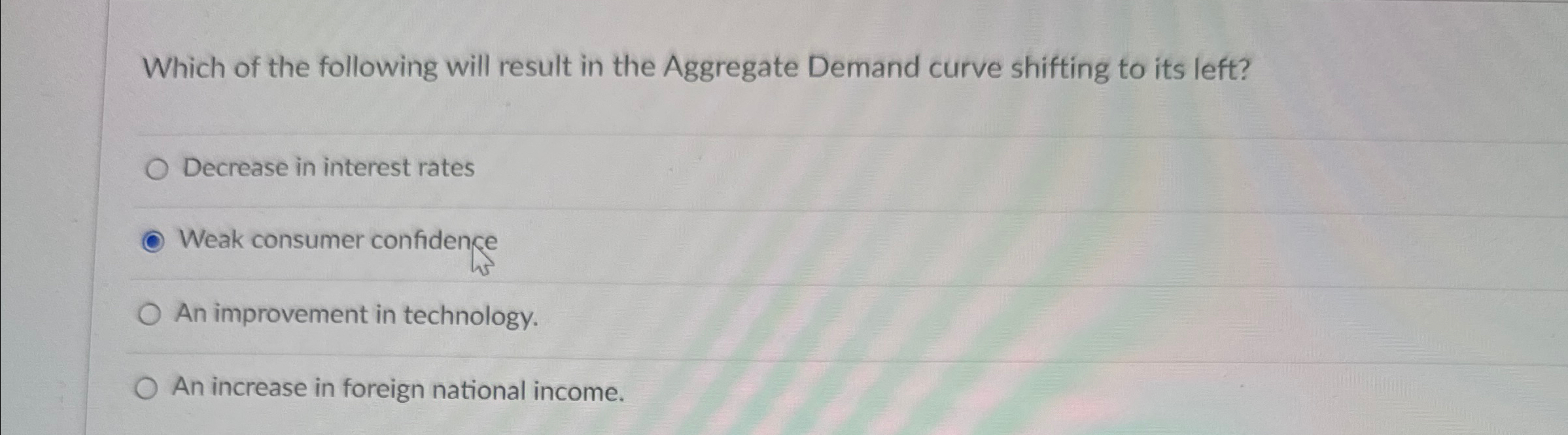 Solved Which of the following will result in the Aggregate | Chegg.com