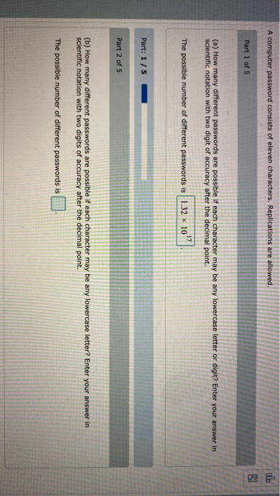 Solved A computer password consists of eleven characters. | Chegg.com