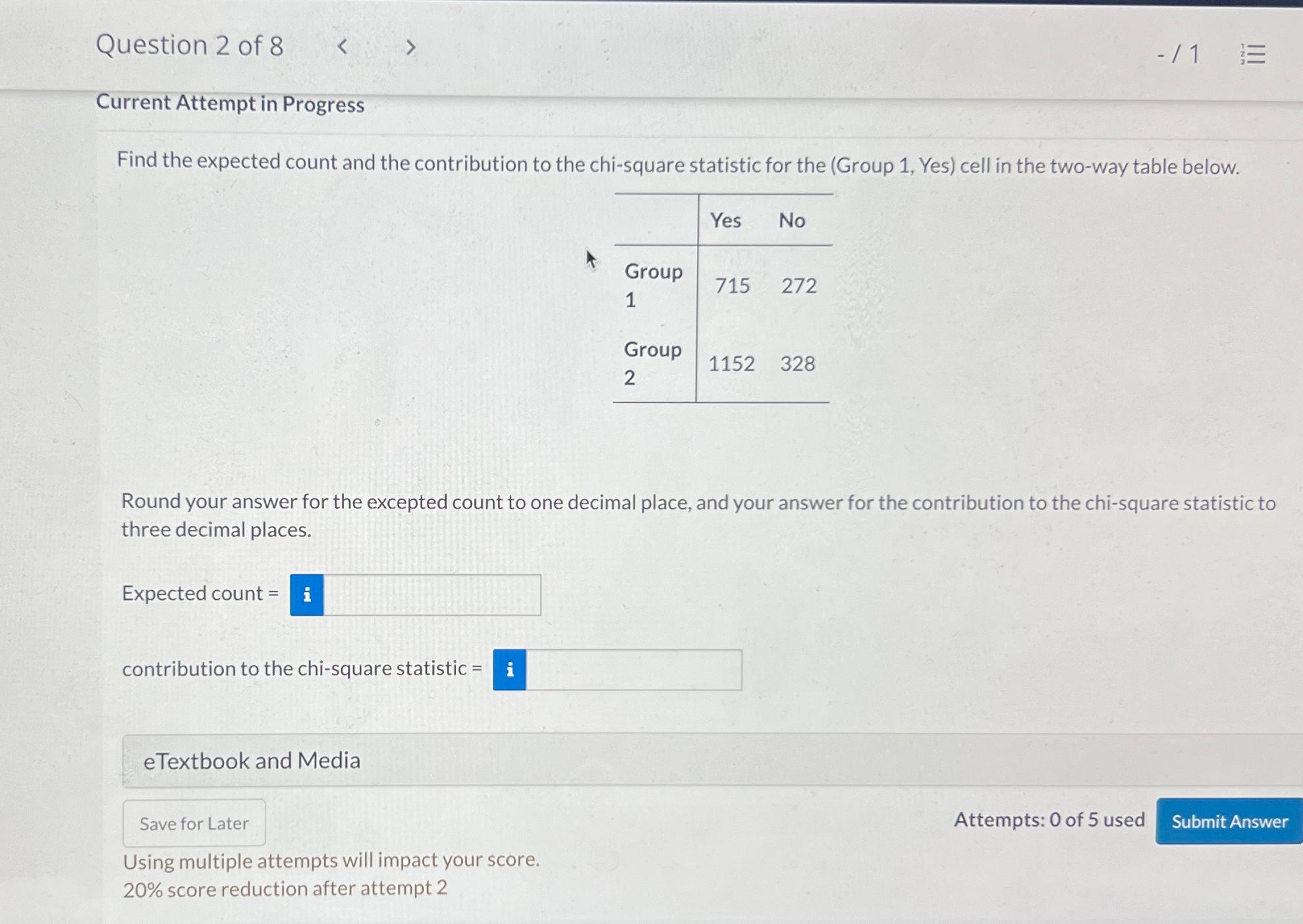 Solved Question 2 ﻿of 8-1Current Attempt in ProgressFind the | Chegg.com