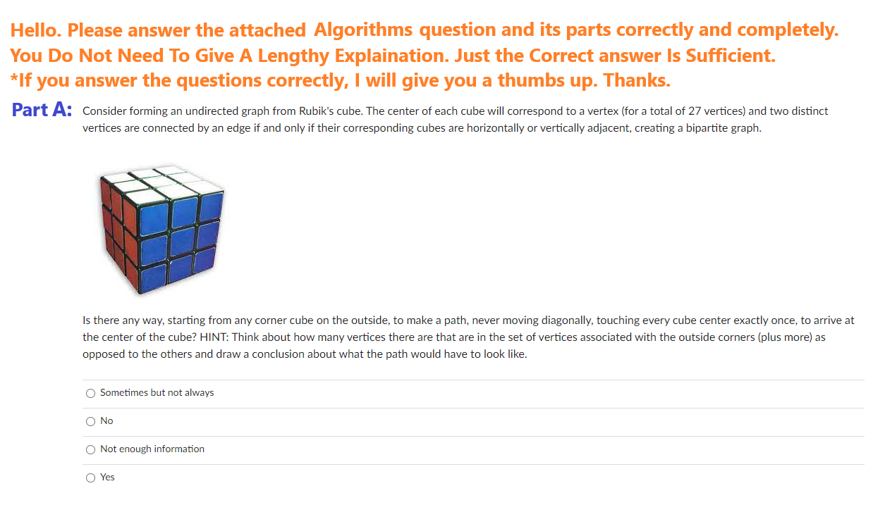 Solved Hello. Please answer the attached Algorithms question | Chegg.com