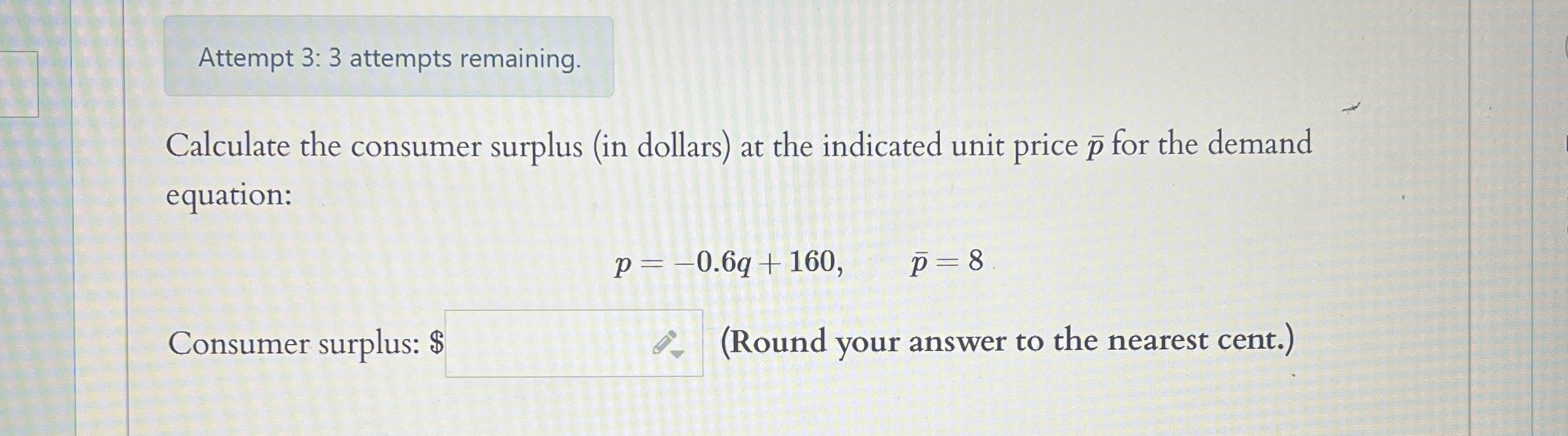 Attempt 3: 3 ﻿attempts remaining.Calculate the | Chegg.com