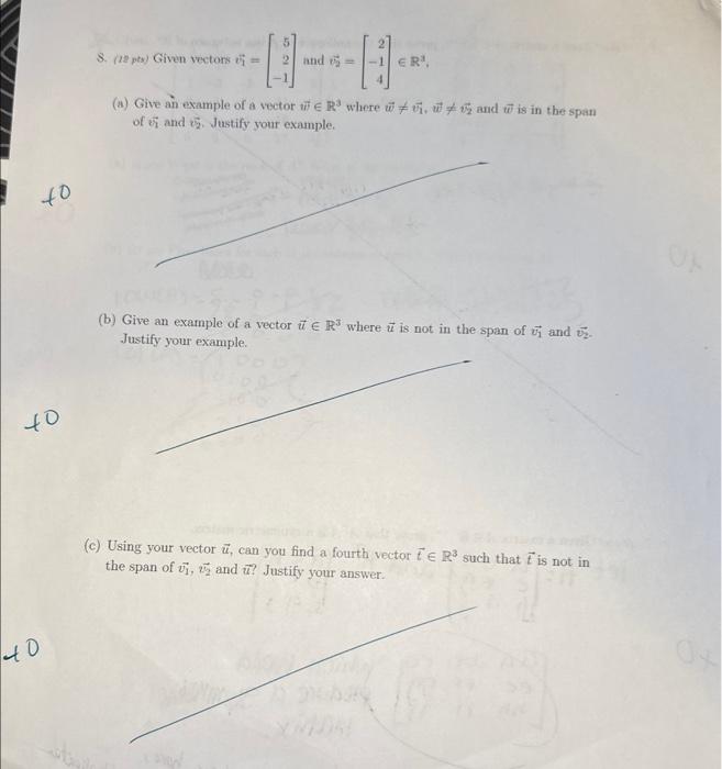 Solved Linear Algebr. Find a vector in the span of two | Chegg.com