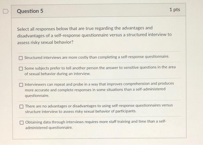 Solved Select all responses below that are true regarding | Chegg.com